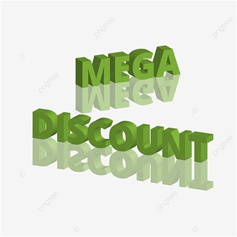 Mega Discount Vector Design Images 3d Mega Discount Vector With Mirror Reflection Mega