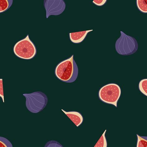 Premium Vector Fig Set Vector Background Seamless Pattern Of Tropical