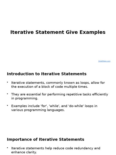 iterative statement give examples pdf iteration control flow