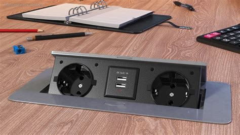 black double hidden socket 3d model 29 3ds blend c4d fbx max