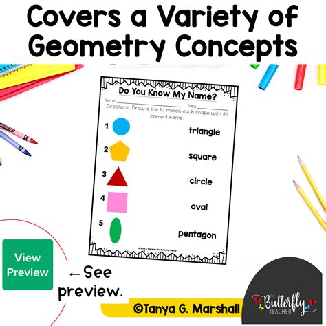 2nd Grade Geometry Math Worksheets The Butterfly Teacher Worksheets