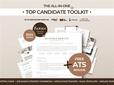 Top Candidate Toolkit Ats Resume Template Job Search Planner Digital Download Etsy