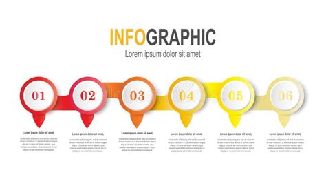 Infographic White Circle Template 6 Steps Business Data Illustration Stock Vector