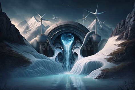 Generative AI Sustainable Development And Renewable Energy Concepts Stock Illustration