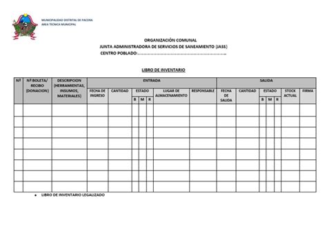 Libro De Inventario Pdf