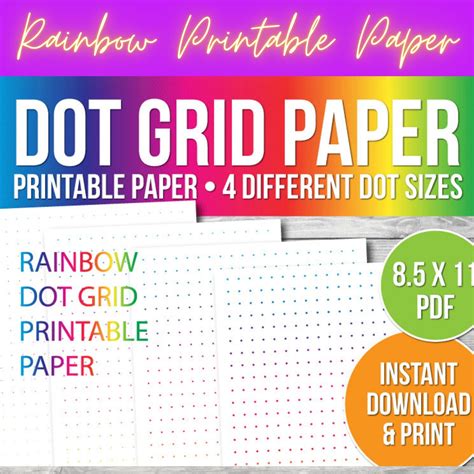 Rainbow Dot Grid Paper Bullet Journal Planner Rainbow Dot Grid Worksheets Library
