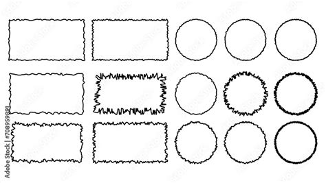 Rectangle Jagged Frame Edge Vector Rough Torn Grunge Collage Rip Cut Strip Border For Craft