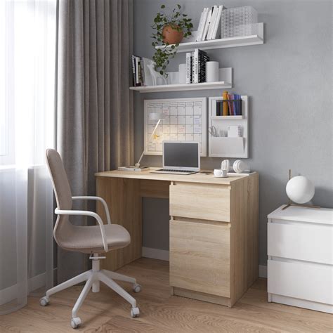 Компьютерный стол Vays письменный стол с тумбой Cправа з фасадами без ручек R 18 Дуб сонома