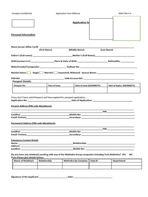 Employee Application Form Vol 32 1 For Associate Pdf