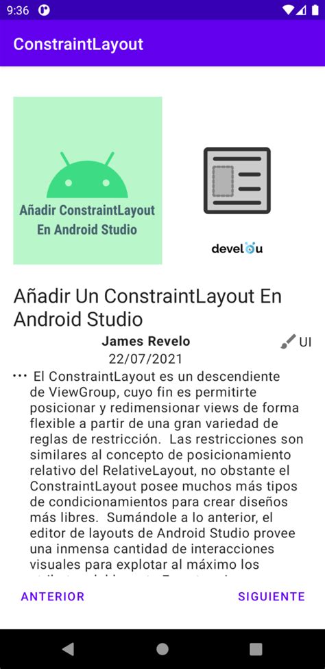 Añadir Un ConstraintLayout En Android Studio Develou