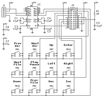 PJRC MP3 Player Pushbutton Circuit Board