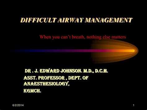 PPT DIFFICULT AIRWAY MANAGEMENT PowerPoint Presentation Free Download ID 709098