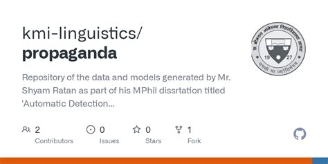 Github Kmi Linguisticspropaganda Repository Of The Data And Models Generated By Mr Shyam