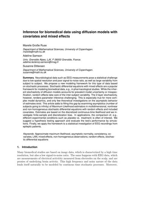 pdf inference for biomedical data using diffusion models with