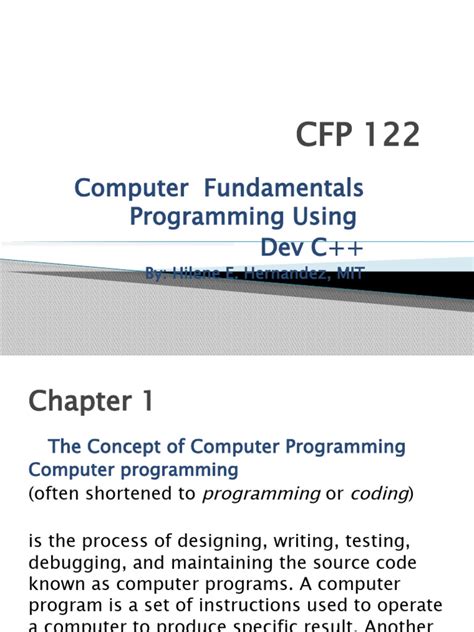 Cfp122 Lesson 1 Edited Pdf Computer Programming Computer Program