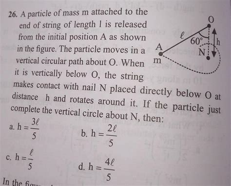 [answered] mus a 26 a particle of mass m attached to the end of string