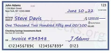 How To Write A Check For 1250 Dollars Cheap Checks