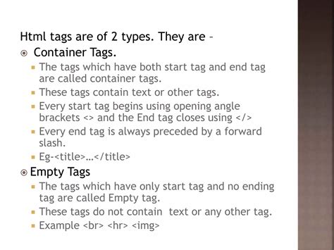basic tags in html pptx web design and html internet