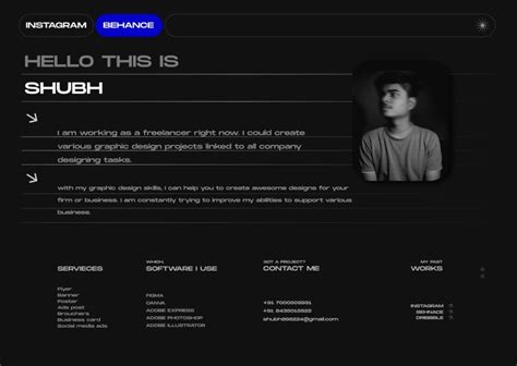 Portfolio Portfoliowebsite Portfoliodesign Figma Webflow Shubh Sahu