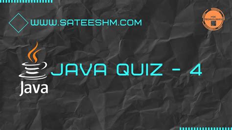 Java Programming Mcq Multiple Choice Questions Quiz 4