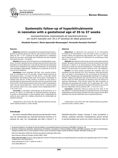 Pdf Systematic Follow Up Of Hyperbilirubinemia In Neonates With A Gestational Age Of 35 To 37