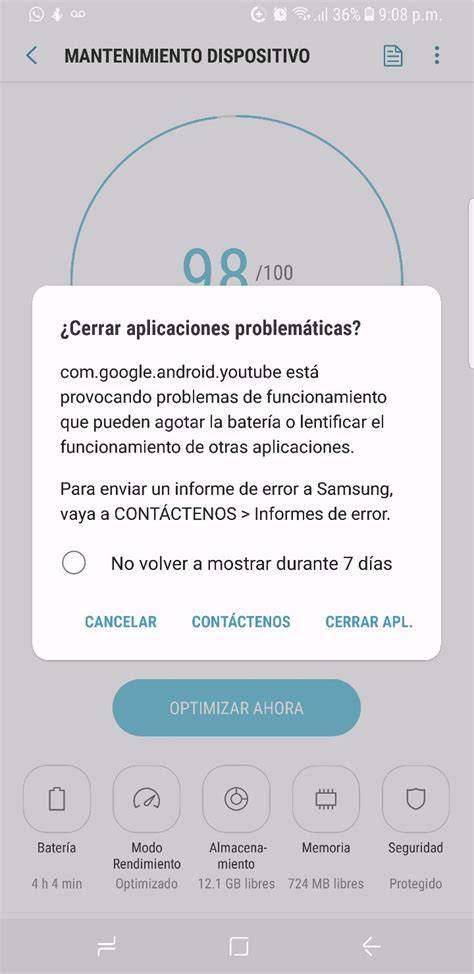 porque y como soluciono este error samsung members