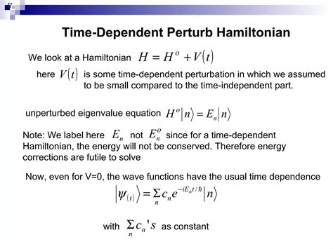 Time Dependent Perturbation Theory Ppt Physics Science