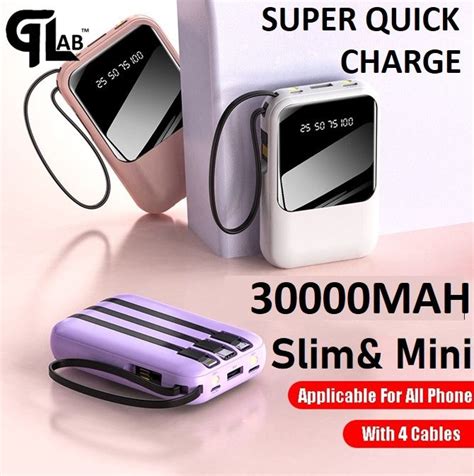 Mini Power Bank Mah Latest Fast Charging Built In Cables Digital Display Powerbank