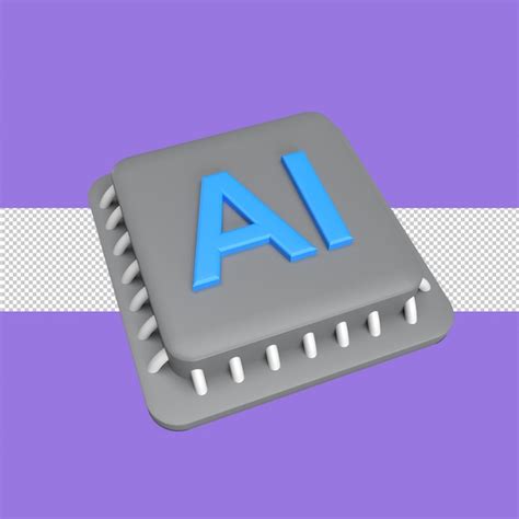 premium psd processor 3d icon model cartoon style concept render