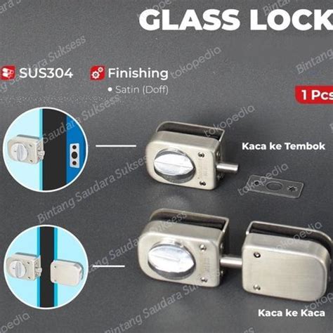Jual Kunci Pintu Kaca Single Double Glass Door Lock Set Kaca Ke Kaca Jakarta Barat