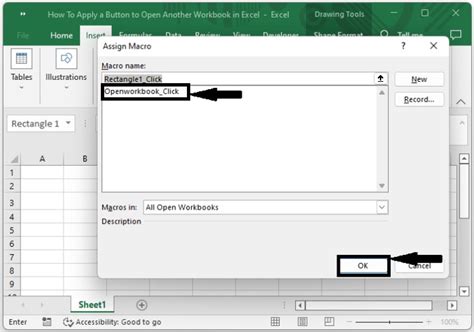 How To Apply A Button To Open Another Workbook In Excel