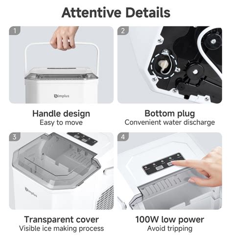 Simplus Automatic Ice Maker Machine Intelligent Ice Cube Maker 12kg24h