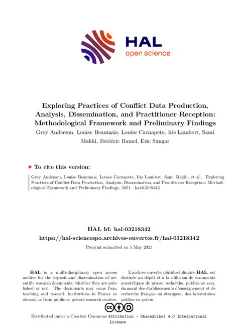 Pdf Exploring Practices Of Conflict Data Production Analysis