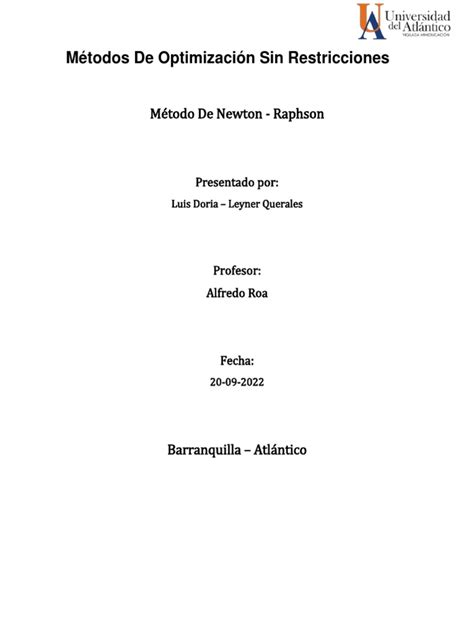 Newton S Method Pdf Optimización Matemática Informática Teórica