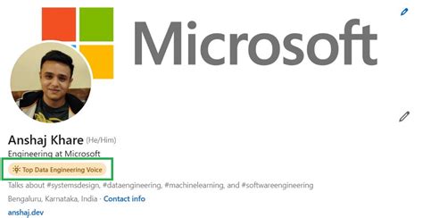 Dataengineer Microsoft Recognition Linkedintopvoices Anshaj Khare