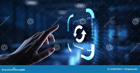 Update System Upgrade Software Version Technology Concept On Virtual Update System Upgrade Software Version Technology Concept On Virtual