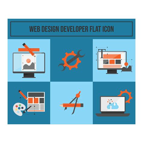 Web Development Flat Icons Vector Design Vector Art At Vecteezy