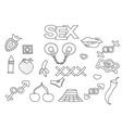 Sex And Porn Elements Hand Drawn Set Royalty Free Vector
