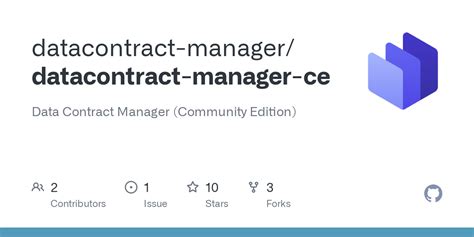 github datacontract manager datacontract manager ce data contract