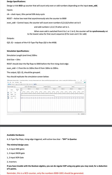 solved design specifications design a 4 bit bcd up counter