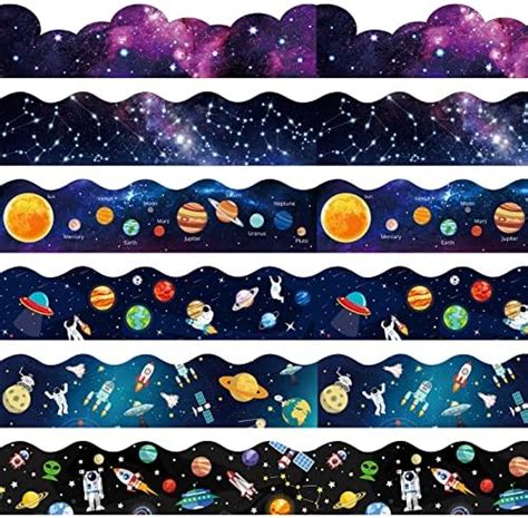 Amazon Com Containlol Classroom Borders For Bulletin Board Decoration 118 Ft Galaxy Space
