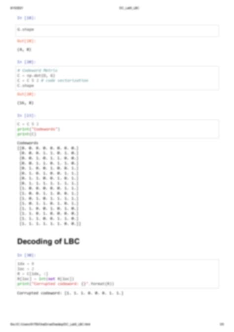 Solution Digital Communication Linear Block Codes Encoding And