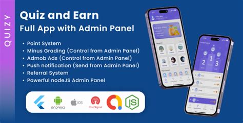 flutter quiz and earn app for android and ios with admin code market