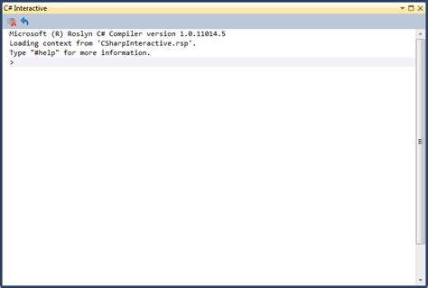 Using The C Interactive Window That Comes With Roslyn