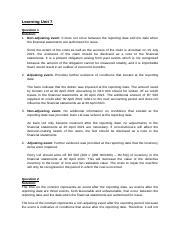 Learning Unit Workbook Solutions Docx Learning Unit Question Solution Non