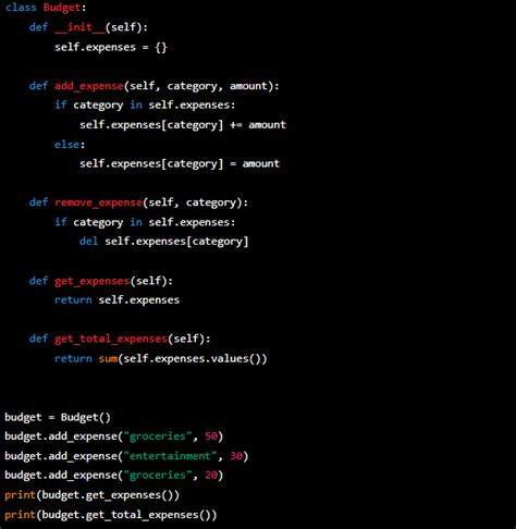 information budget planner python language