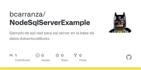 GitHub Bcarranza NodeSqlServerExample Ejemplo De Api Rest Para Sql Server En La Base De Datos