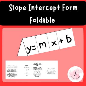 Slope Intercept Form Y MX B Foldable For INB By Mrs Lueys Classroom