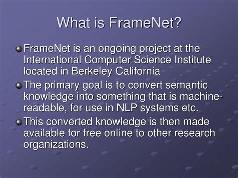 Ppt Semantic Frames Framenet Powerpoint Presentation Free Download Id3004873