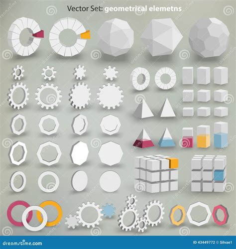 Vector Set Geometrical Elements Stock Vector Illustration Of Graphic Geometric 43449772
